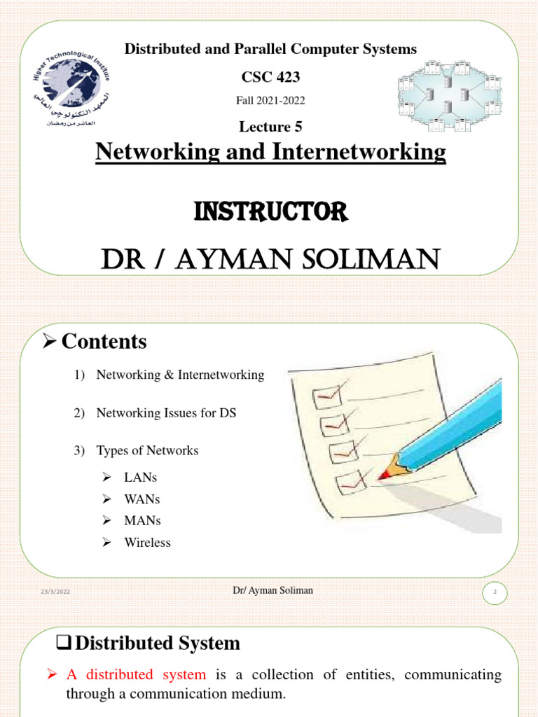 CSC423 - Lec5 - Distributed and Parallel ComputerSystems | PDF | Computer Network | Local Area ...
