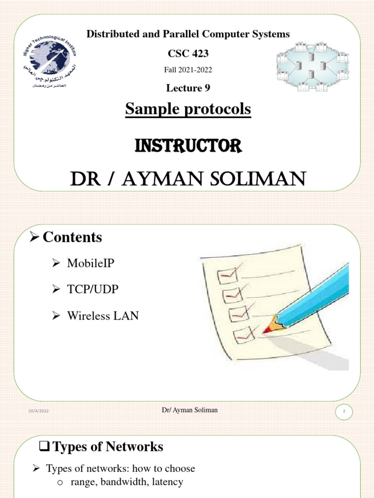 CSC423_Lec9_Distributed and Parallel ComputerSystems | PDF | Internet Protocol Suite | Internet ...