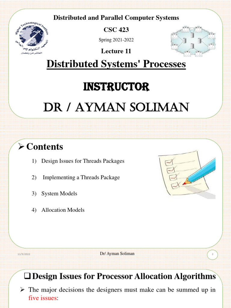 CSC423 - Lec11 - Distributed and Parallel ComputerSystems | PDF | Central Processing Unit ...