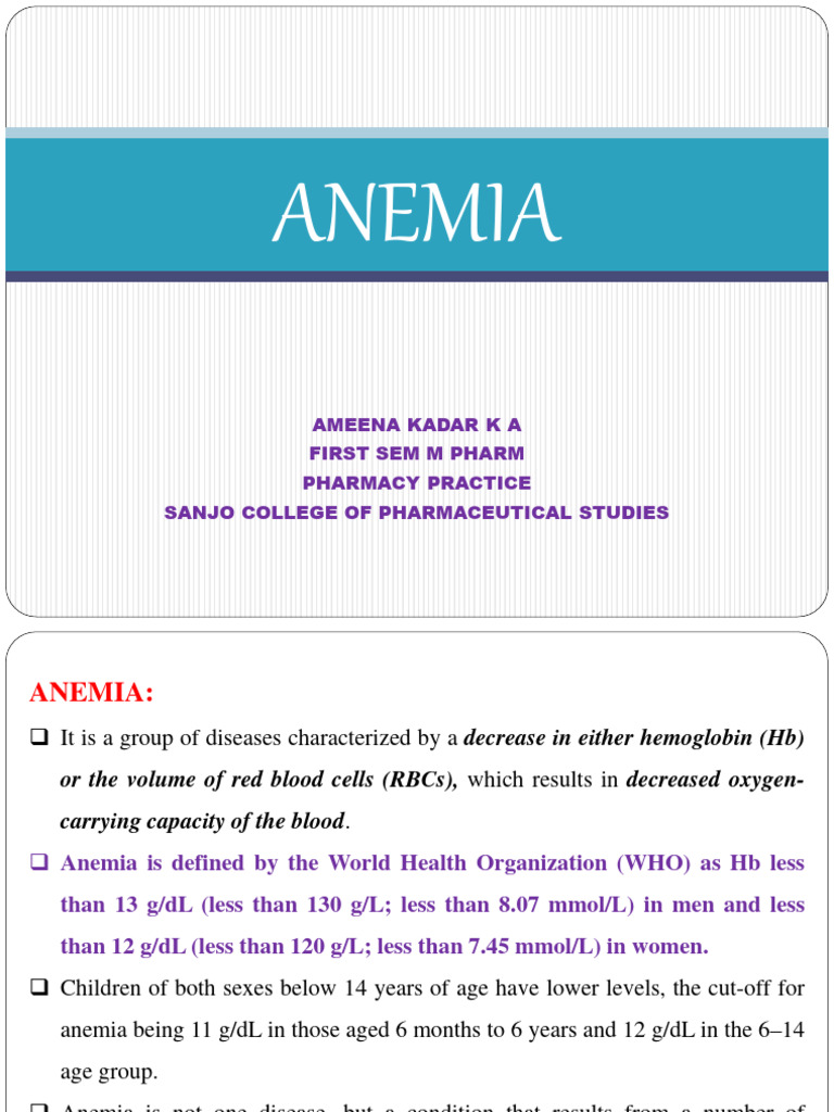 Anemia 230224184146 9c7f6852 | PDF | Anemia | Diseases And Disorders