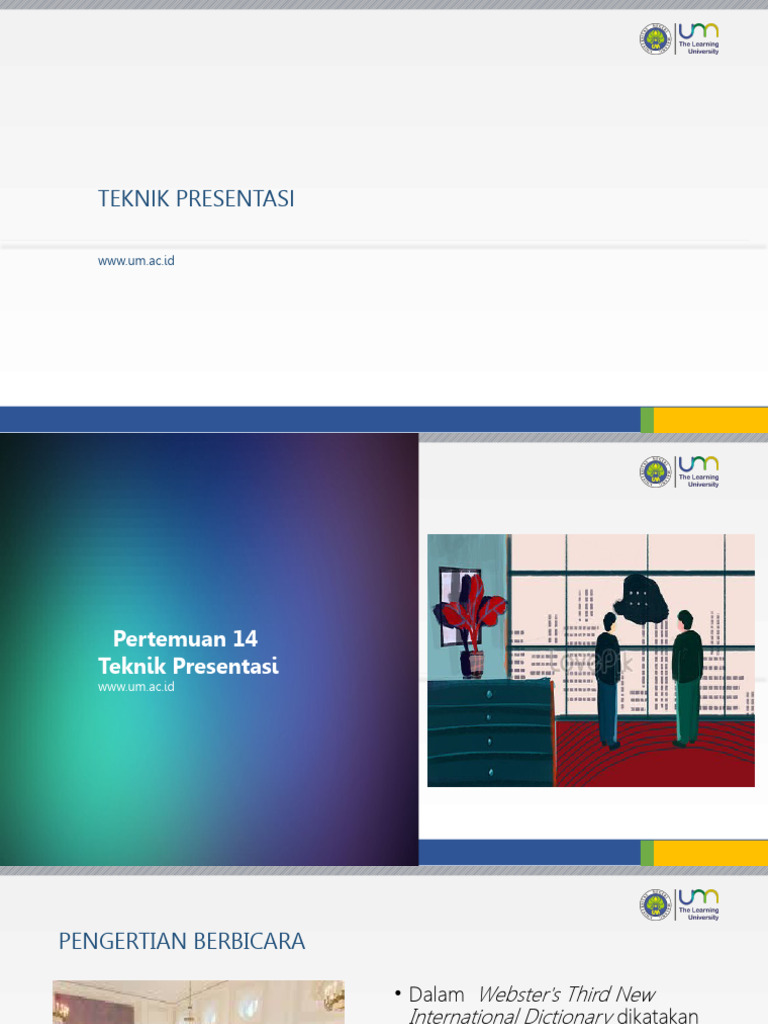 PPT-PBI-Teknik Presentasi-Template-Um Pertemuan Ke 14 | PDF