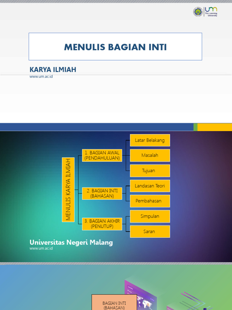 Menulis Bagian Inti Karya Ilmiah | PDF