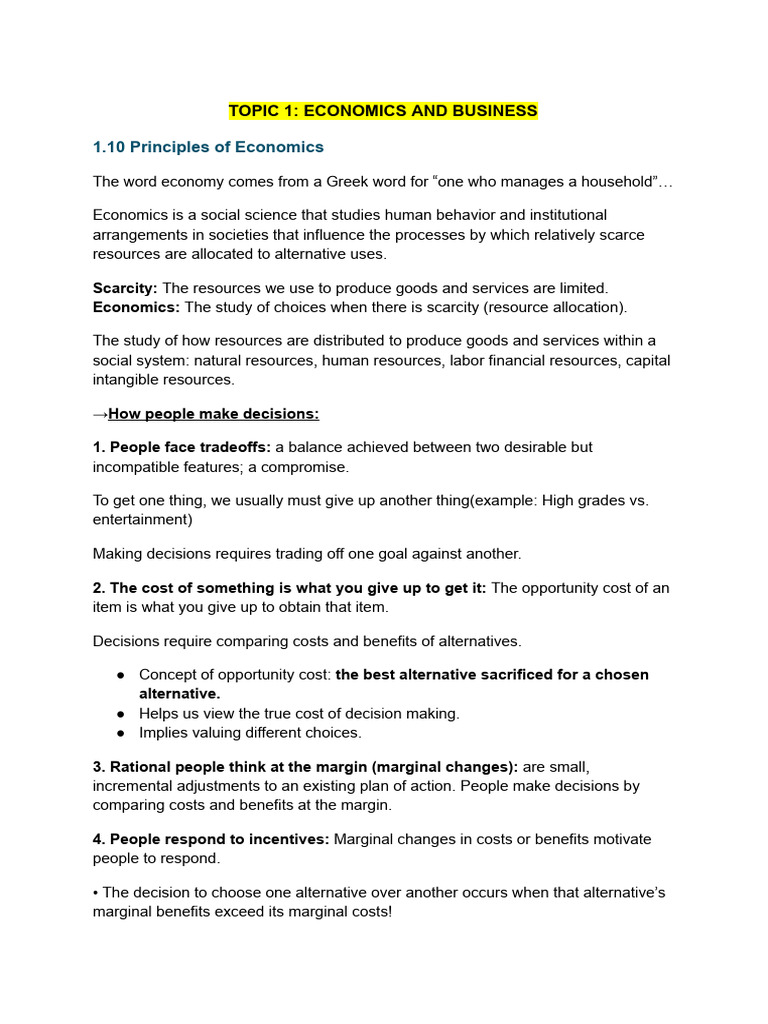 Introduction To Business - Topic 1 | PDF | Perfect Competition | Market ...