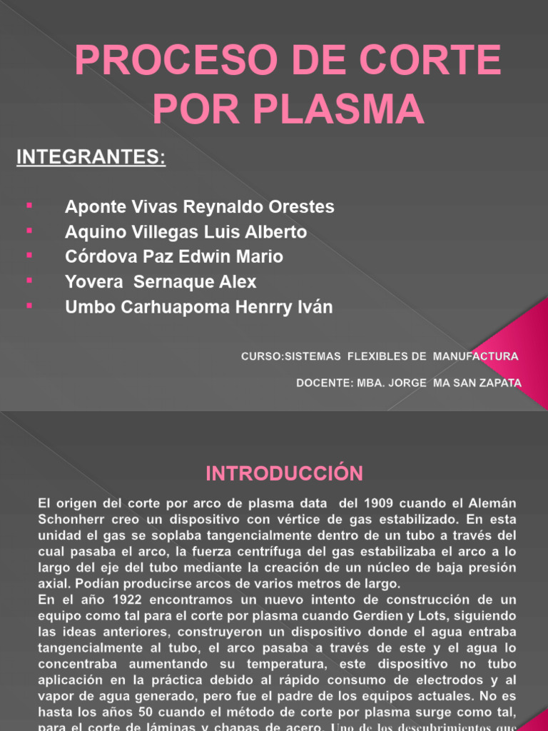 Proceso de Corte Por Plasma | PDF | Materiales | Ciencias fisicas