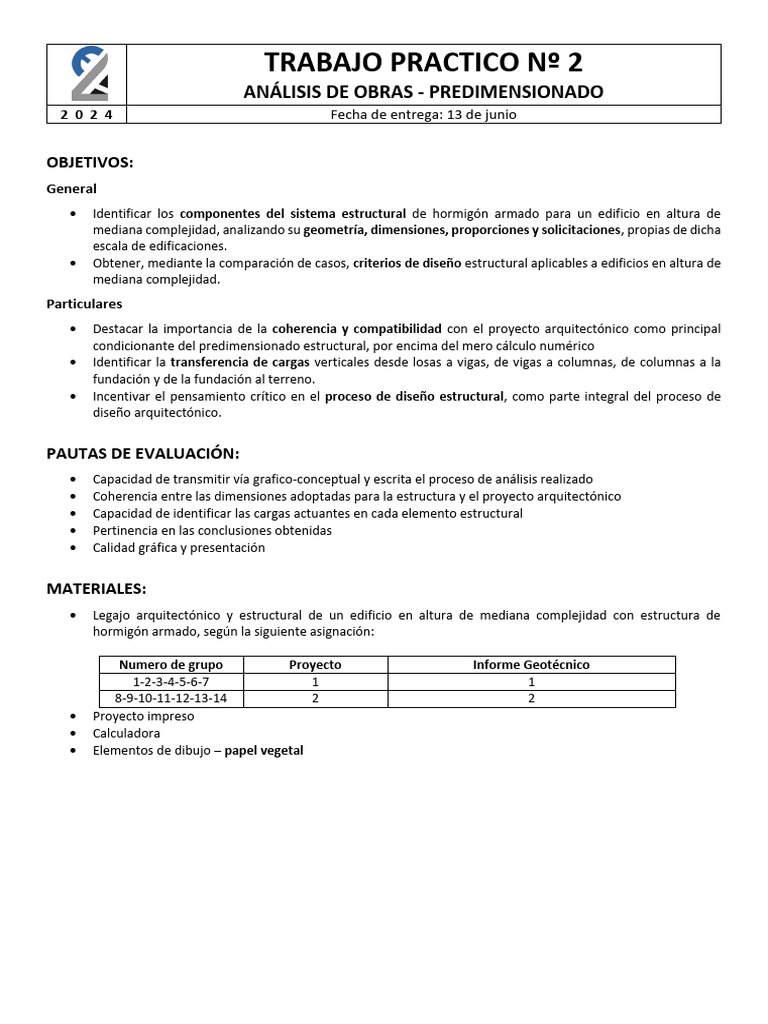 Tp 2 Edificio En Altura Análisis De Obras Predimensionado 2024