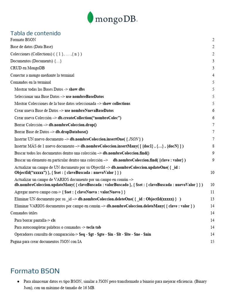 Guía Paso A Paso Mongodb | PDF | Mongo Db | Software