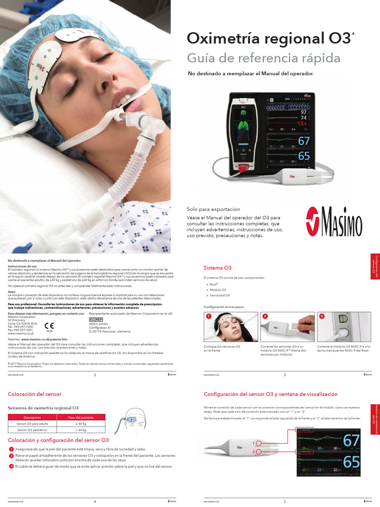 Quick Reference Guide, O3 Regional Oximetry, Spanish PLM-10846A | PDF ...