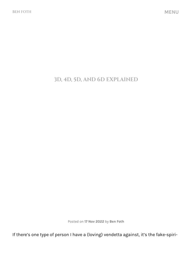 3D, 4D, 5D, and 6D Explained - Ben Foth | PDF | Reality | Soul