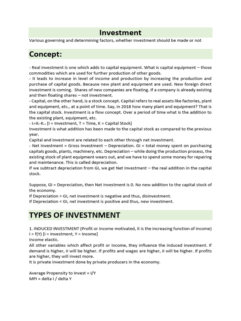 Investment | PDF | Taxes | Investing