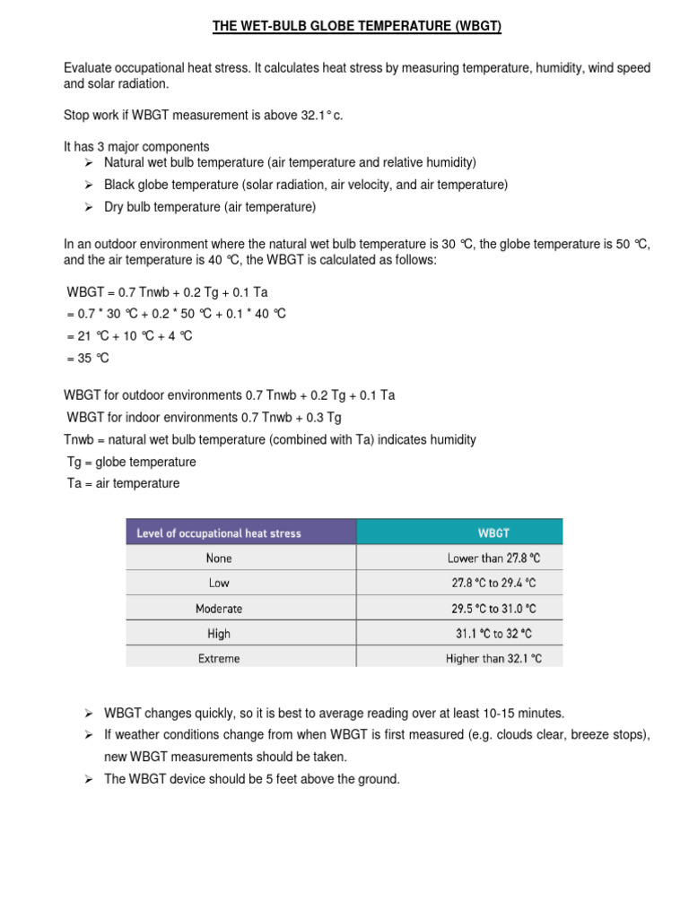 Hi And Wbgt Pdf