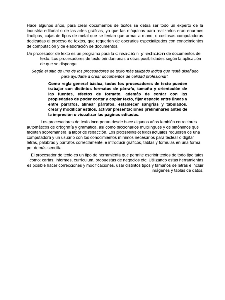 TP1 Procesador. | PDF | Procesador de textos | Servicio de redes sociales