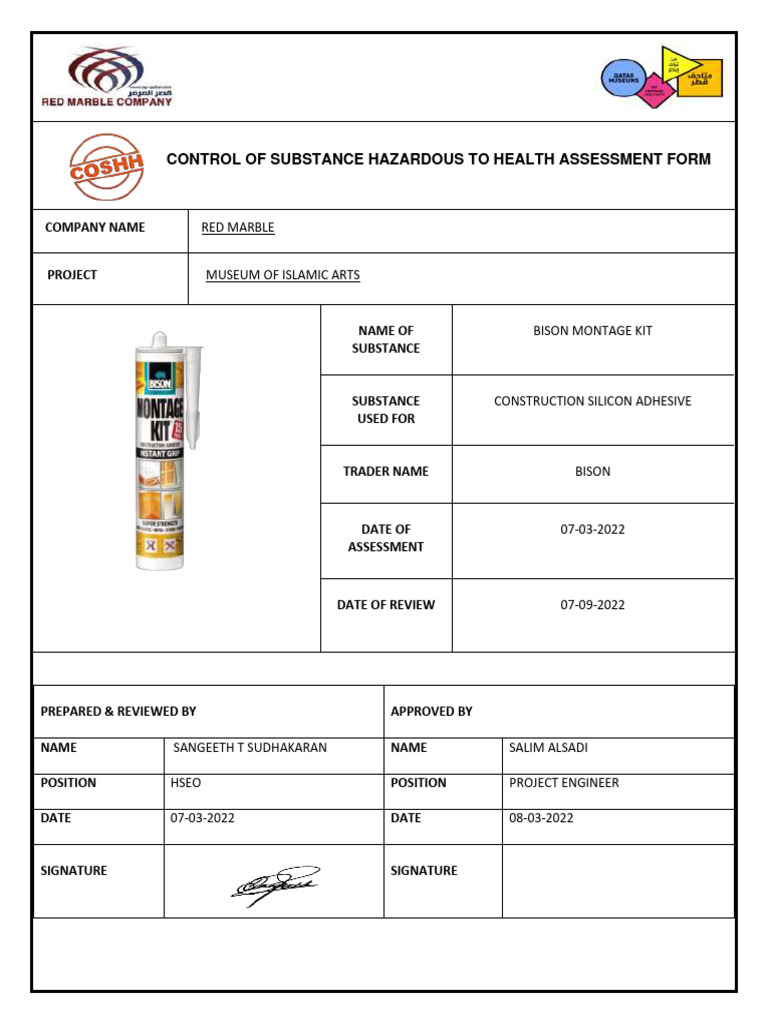 Bison Montage Kit Safety Guidelines | PDF | Toxicity | Dangerous Goods