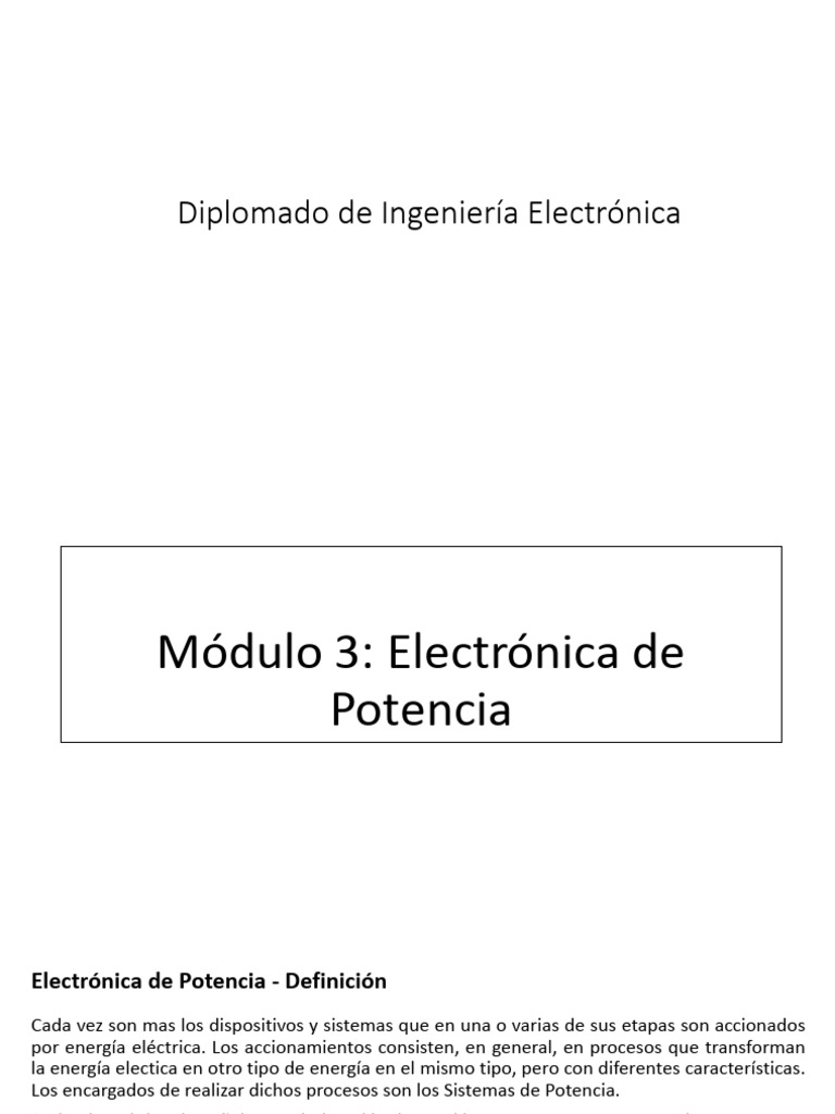 MODULO 3 Electronica de Potencia | PDF | Electrónica | Ingenieria Eléctrica