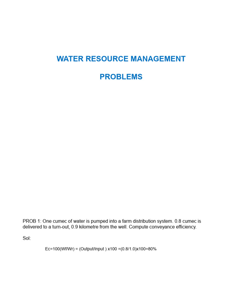 Water Efficiency Calculations in Irrigation | PDF | Irrigation | Water