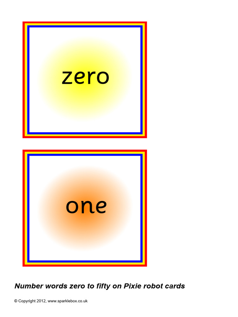 Number Words Flashcards | PDF