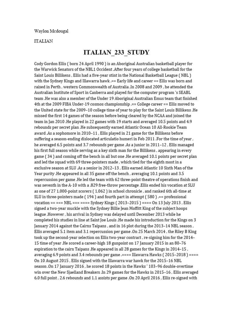Italian 233 Study | Download Free PDF | Team Sports | Professional ...