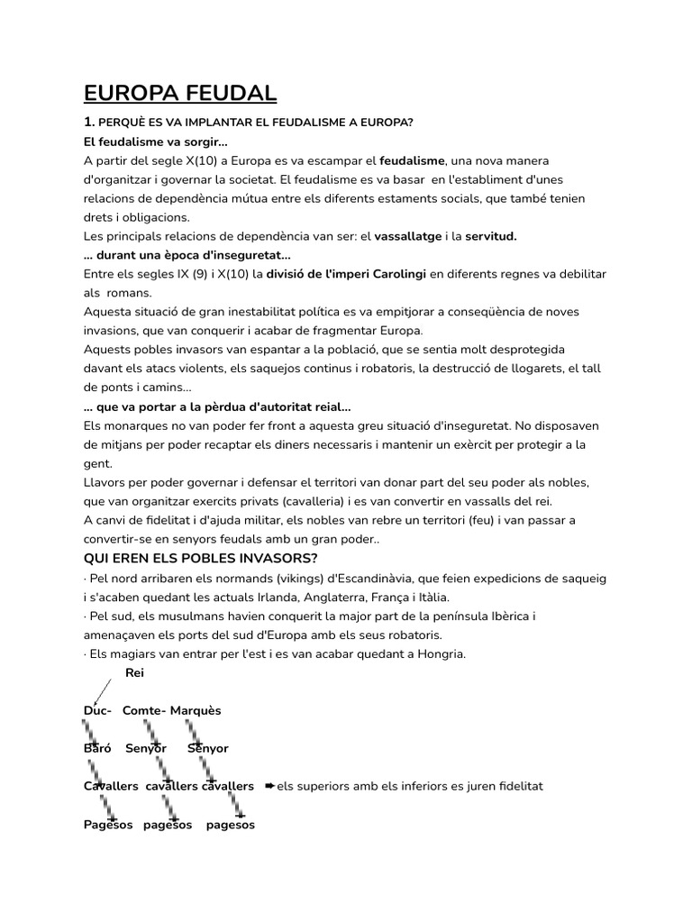 EUROPA FEUDAL-Resumen U2 | PDF