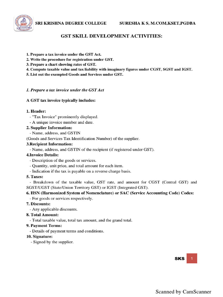 GST Skill Development | PDF