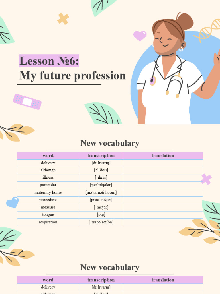 Future Medical Profession Vocabulary | PDF | Physical Examination ...
