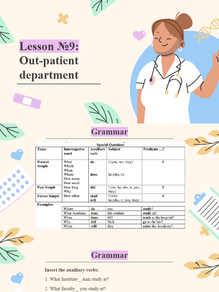 English For Medical Workers: Lesson 9 | PDF | Physical Examination ...