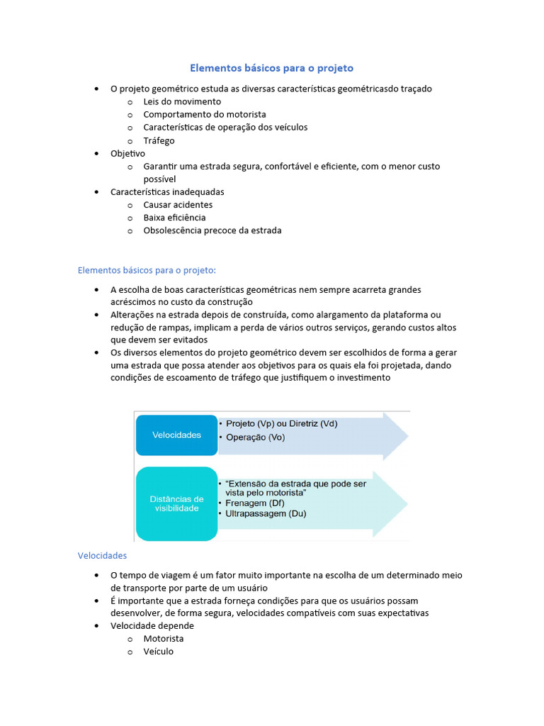 Aula 3 Elemesntos Básicos Para O Projeto Pdf Tráfego Freio
