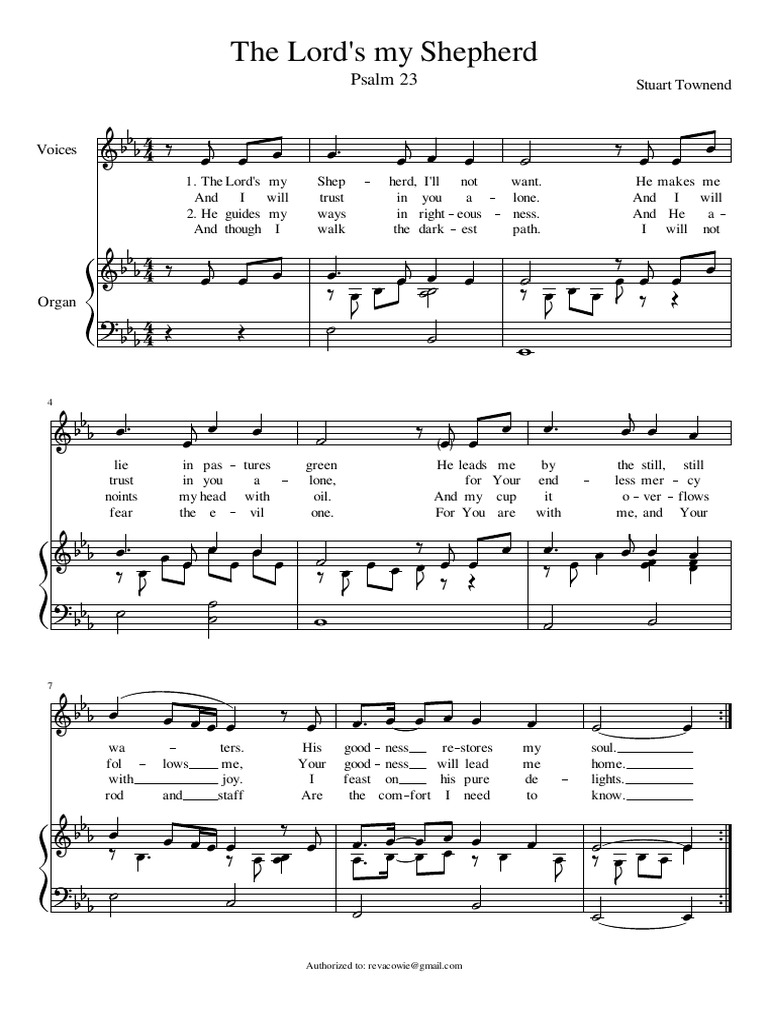 Psalm 23: The Lord's My Shepherd | PDF | Psalms | Christian Hymns