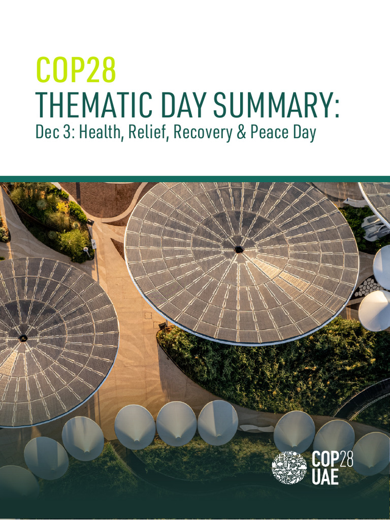 COP28 Health Day Summary and Insights | PDF | Climate Resilience ...