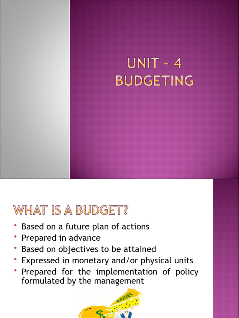 Unit 4 Final | PDF | Budget | Expense