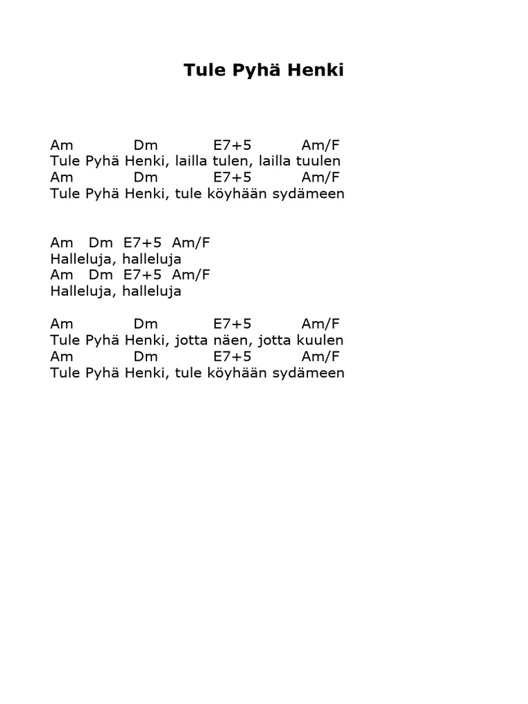 Tule Pyhä Henki | PDF