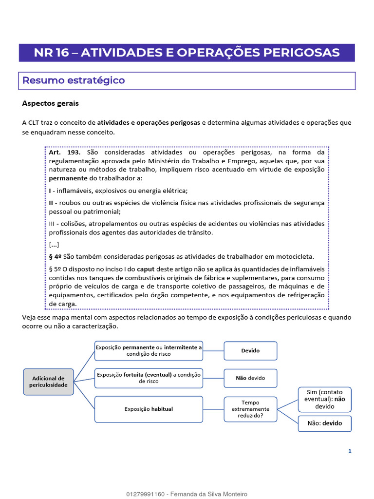 NR 16: Atividades Perigosas e Periculosidade | PDF | Embalagem e ...