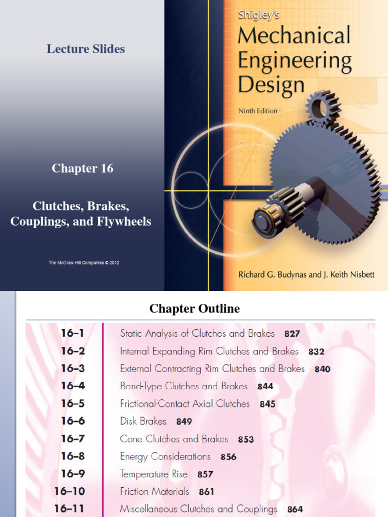 Chapter 16 Clutches, Brakes, Couplings, and Flywheels Lecture Slides (PDFDrive) | PDF | Brake ...