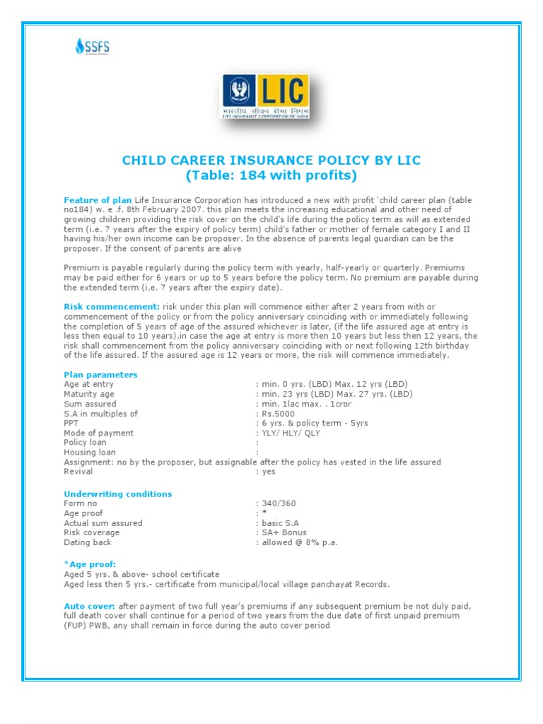 Table No 184 | PDF | Life Insurance | Insurance