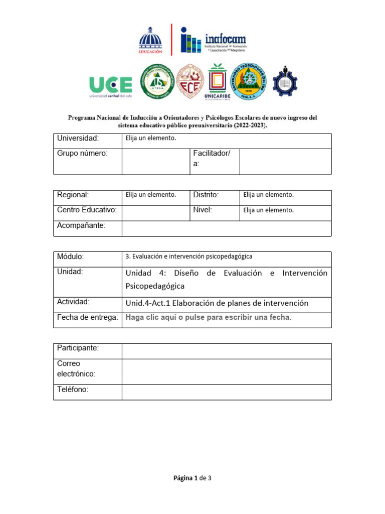 Plantilla M3 - U4 - A1 - Apellido1-Apellido2 | PDF | Evaluación