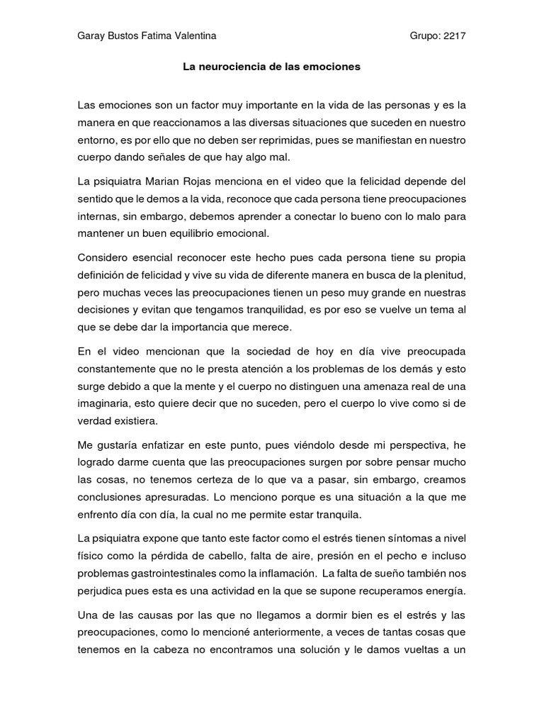 La Neurociencia de Las Emociones | PDF | Las emociones | Mente