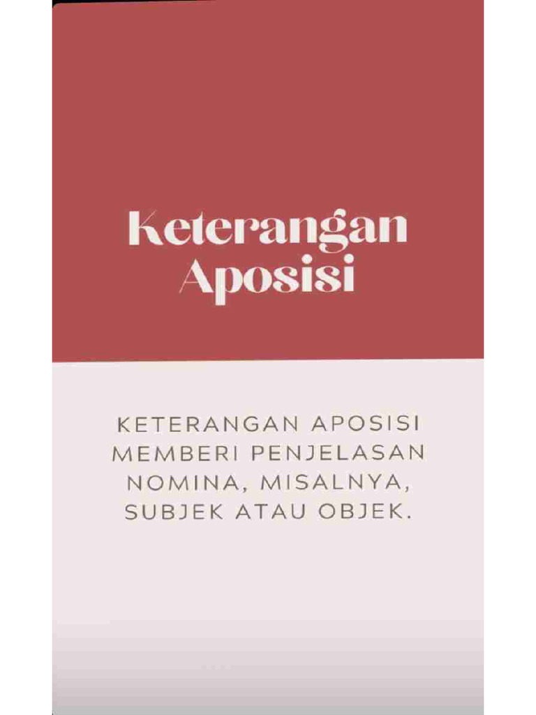 Keterangan Aposisi | PDF