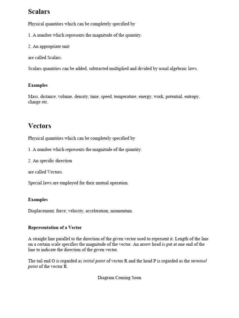 Scalars | Download Free PDF | Euclidean Vector | Mathematics