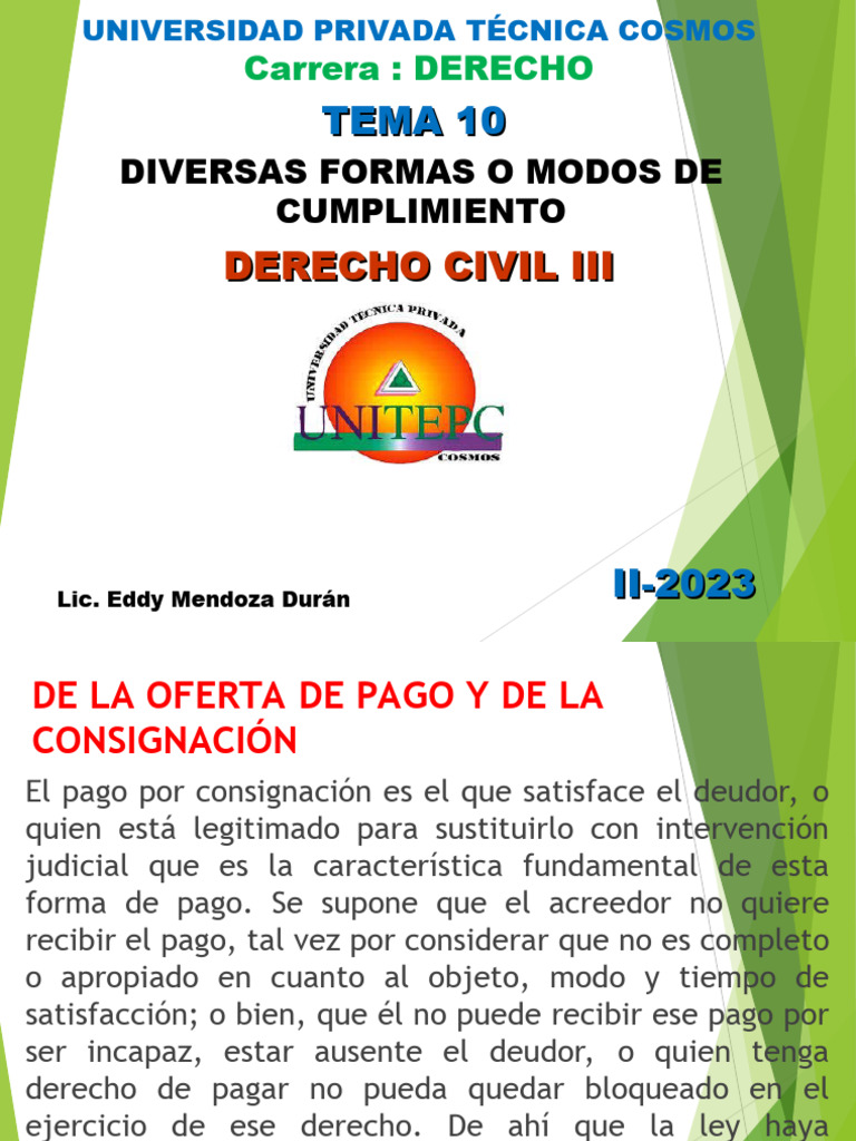 Tema 10 | PDF | Pagos | Subrogación