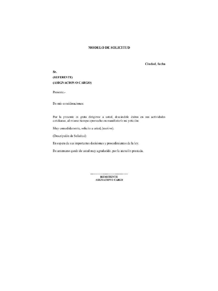 Modelo Solicitud | PDF