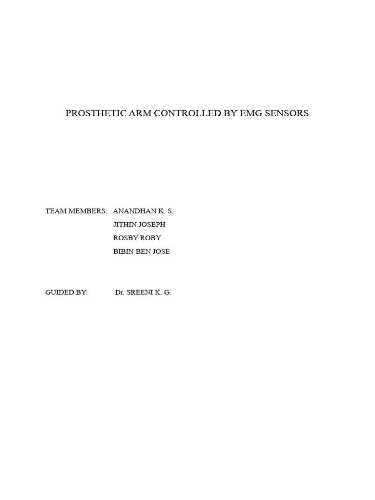 Prosthetic Arm Controlled by Emg Sensors Coral-1 | PDF | Prosthesis ...