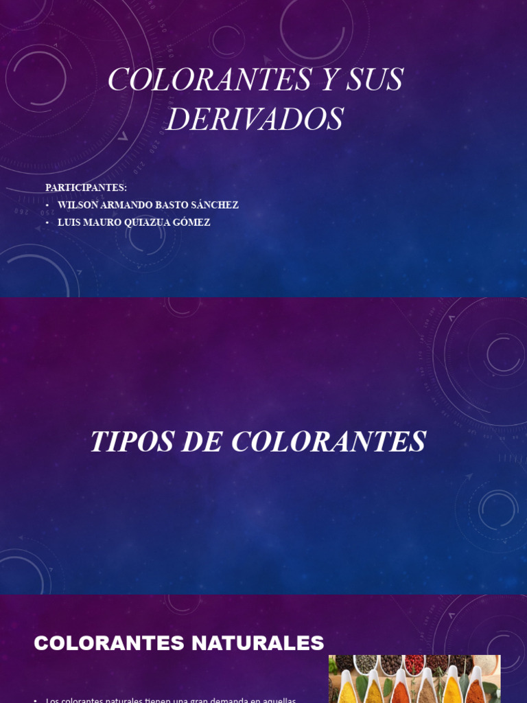 Colorantes y Sus Derivados | PDF | Alimentos | Sal (química)