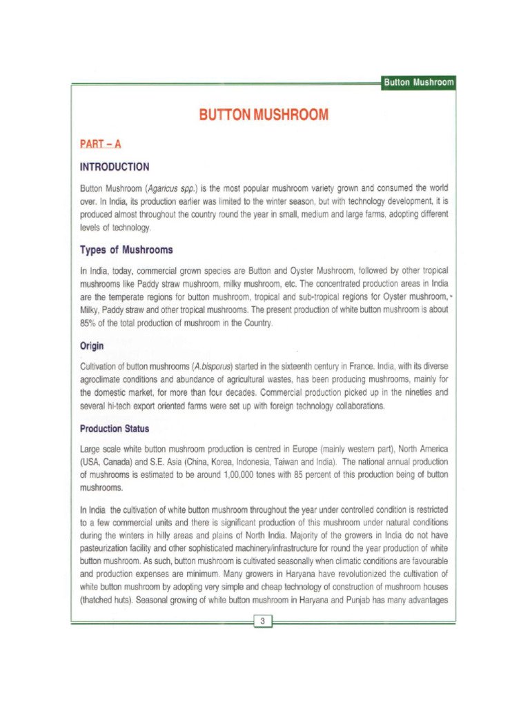 Button Mushroom | PDF