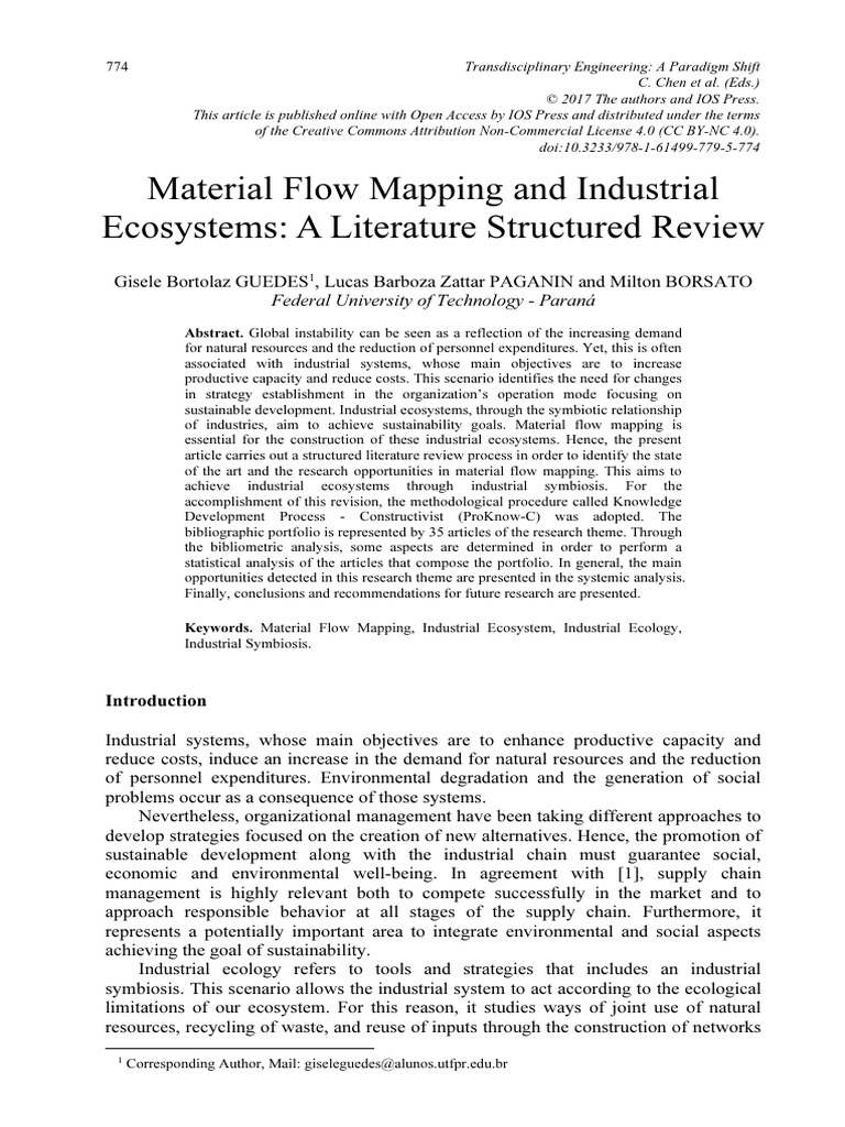 Material Flow Mapping and Industrial Ecosystems A Literature Structured ...