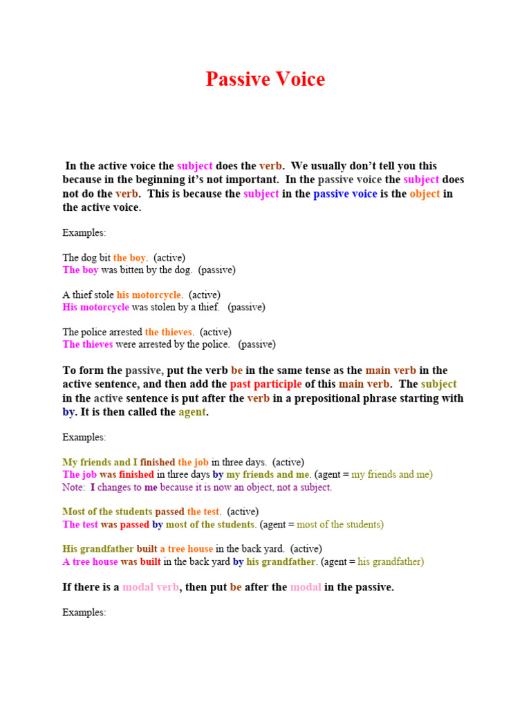 Passive Voice | PDF | Verb | Linguistic Typology