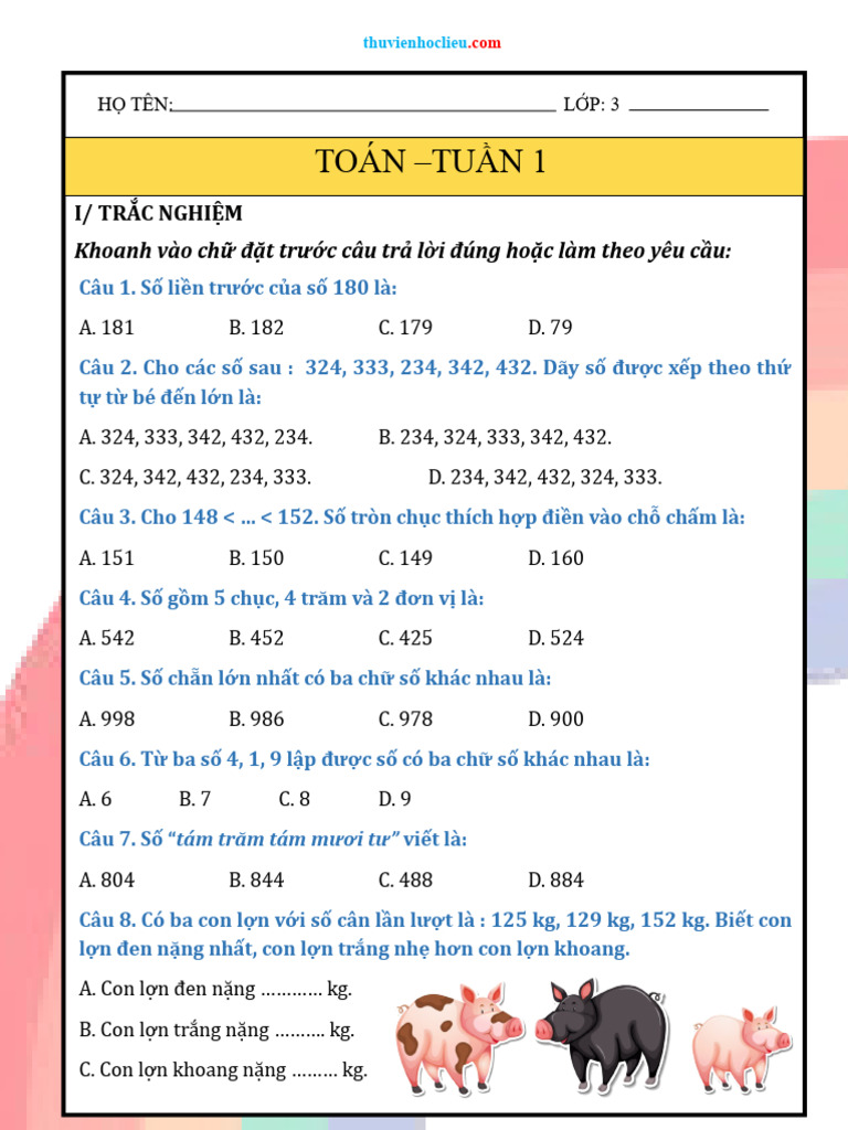 TOan Lop 3 | PDF