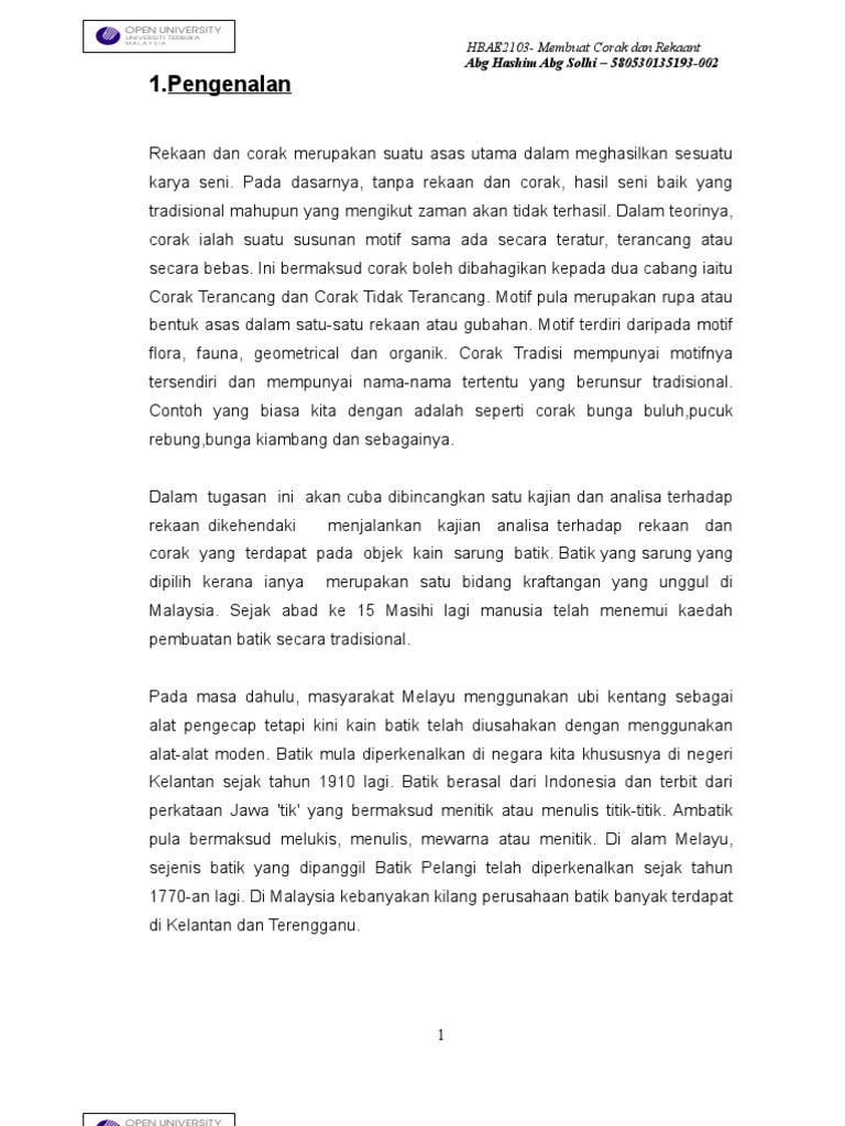 Membuat Corak Dan Rekaan Dalam Pendidikan Seni | PDF