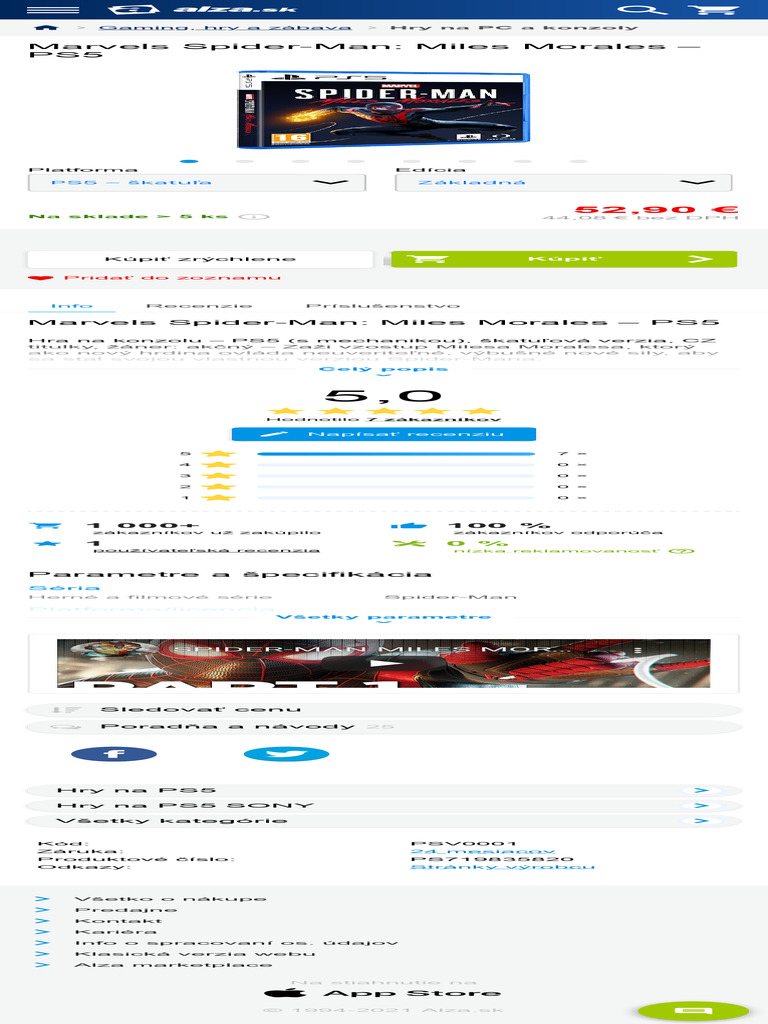 Marvels Spider-Man Miles Morales - PS5 - Hra Na Konzolu Alza - SK | PDF