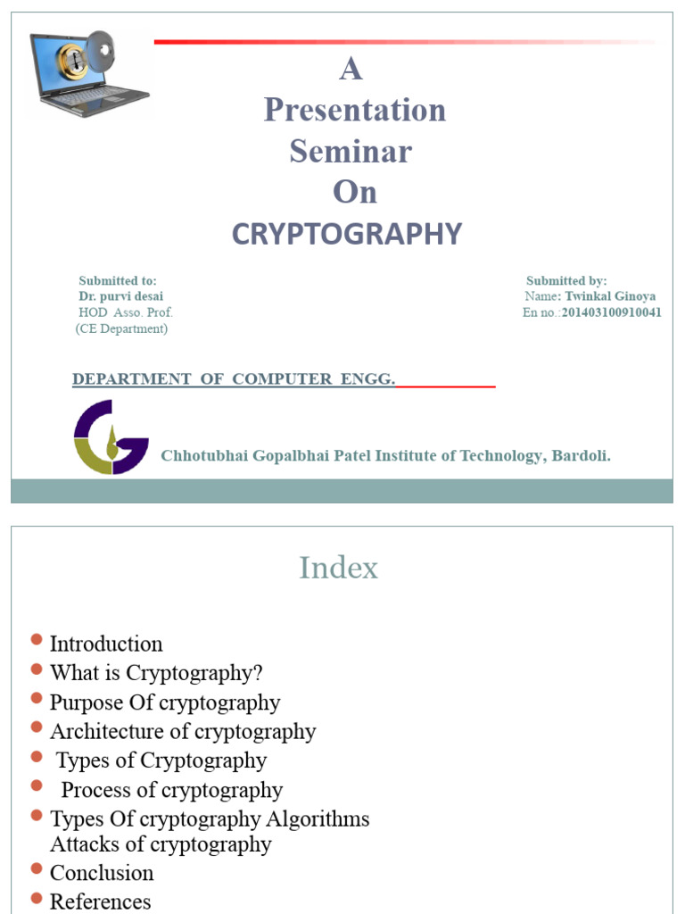 csecryptographyppt-170127124339 | PDF | Key (Cryptography) | Cryptography