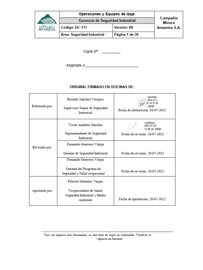 DC111 Operaciones y Equipos de Izaje V8 (14.03.2024) RL | PDF | Grúa ...