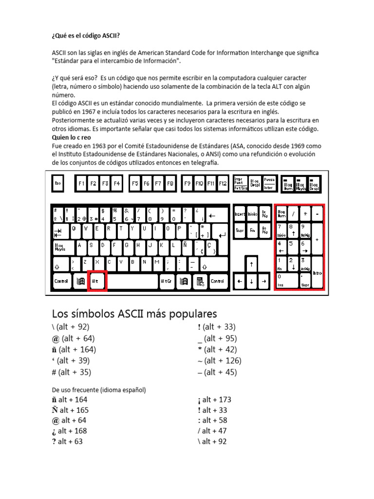 Qué Es El Código ASCII | PDF | Ascii | Notación