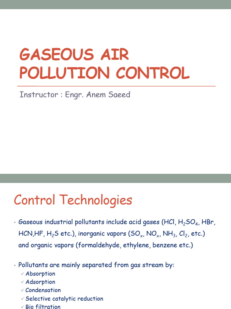 Gaseous Air Pollution Control | PDF | Catalysis | Adsorption